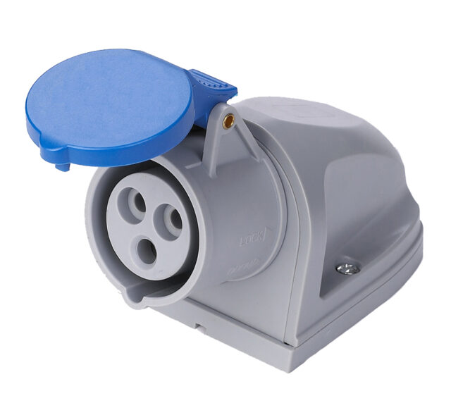 Wall Mount Socket 16A 3P 230V IP44 Blue - Concordia Technologies