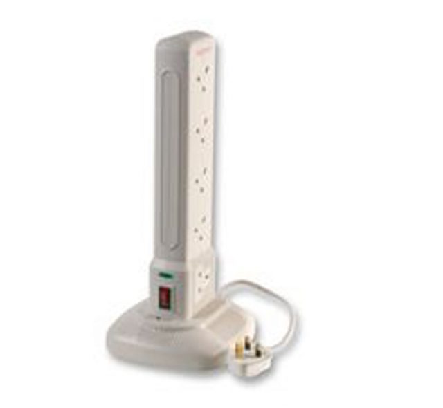10 Gang Extension Tower With Surge Protection 2M - Concordia Technologies
